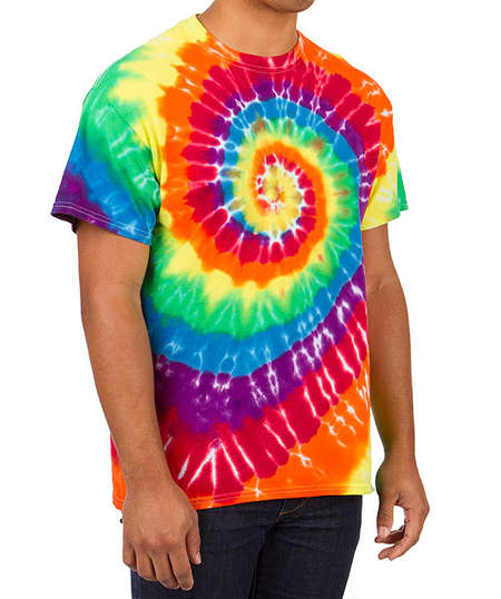 Custom Dyenomite 100% Cotton Rainbow Tie-Dye T-shirt - Design Short ...