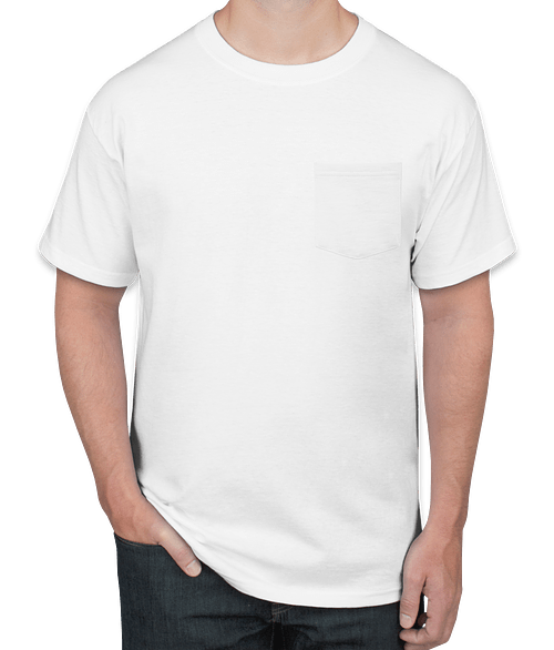 Custom Hanes Authentic Pocket T-shirt - Design Short Sleeve T-shirts ...