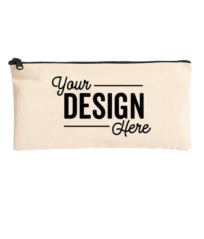 Custom Large Natural Canvas Pouch With Colored Zipper Design Pouches Online At